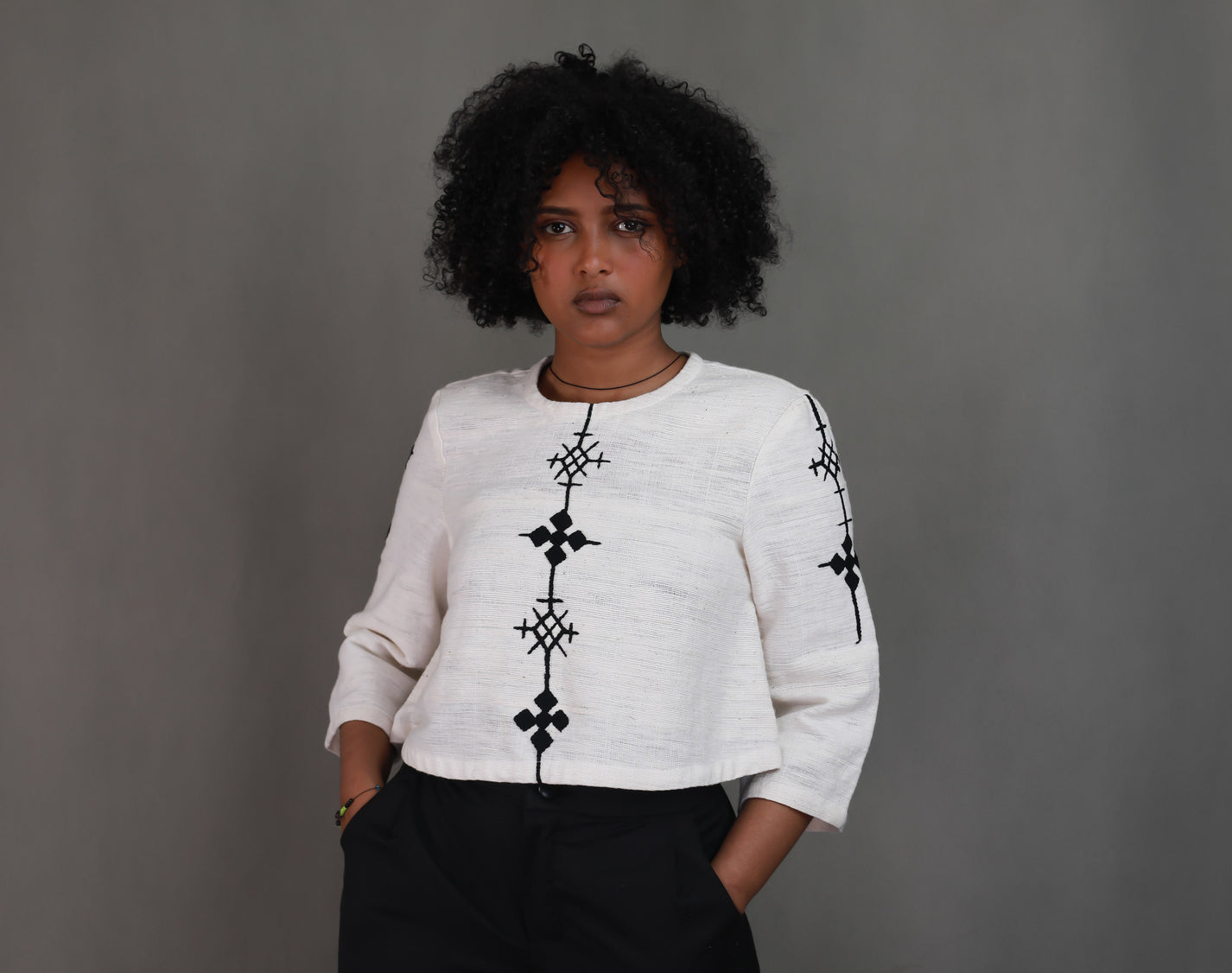 Elegant Habesha Embroidered Women’s Top , Habsha Libs – DAGMAWIT™